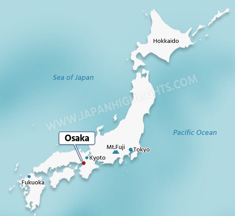 Osaka Travel Map:Map of Attractions, Neighborhoods and Tours