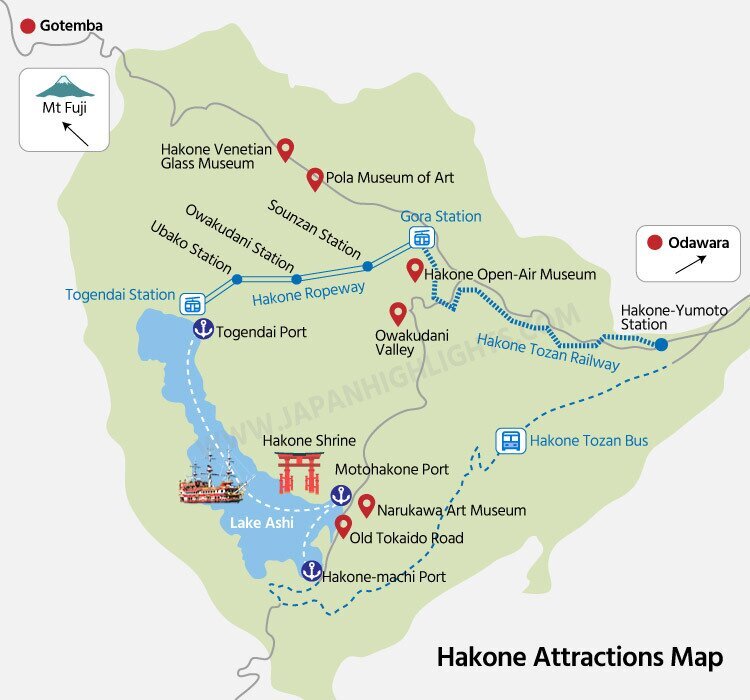 Hakone Tourist Map - Attraction, Itinerary Maps to Plan Your Trip